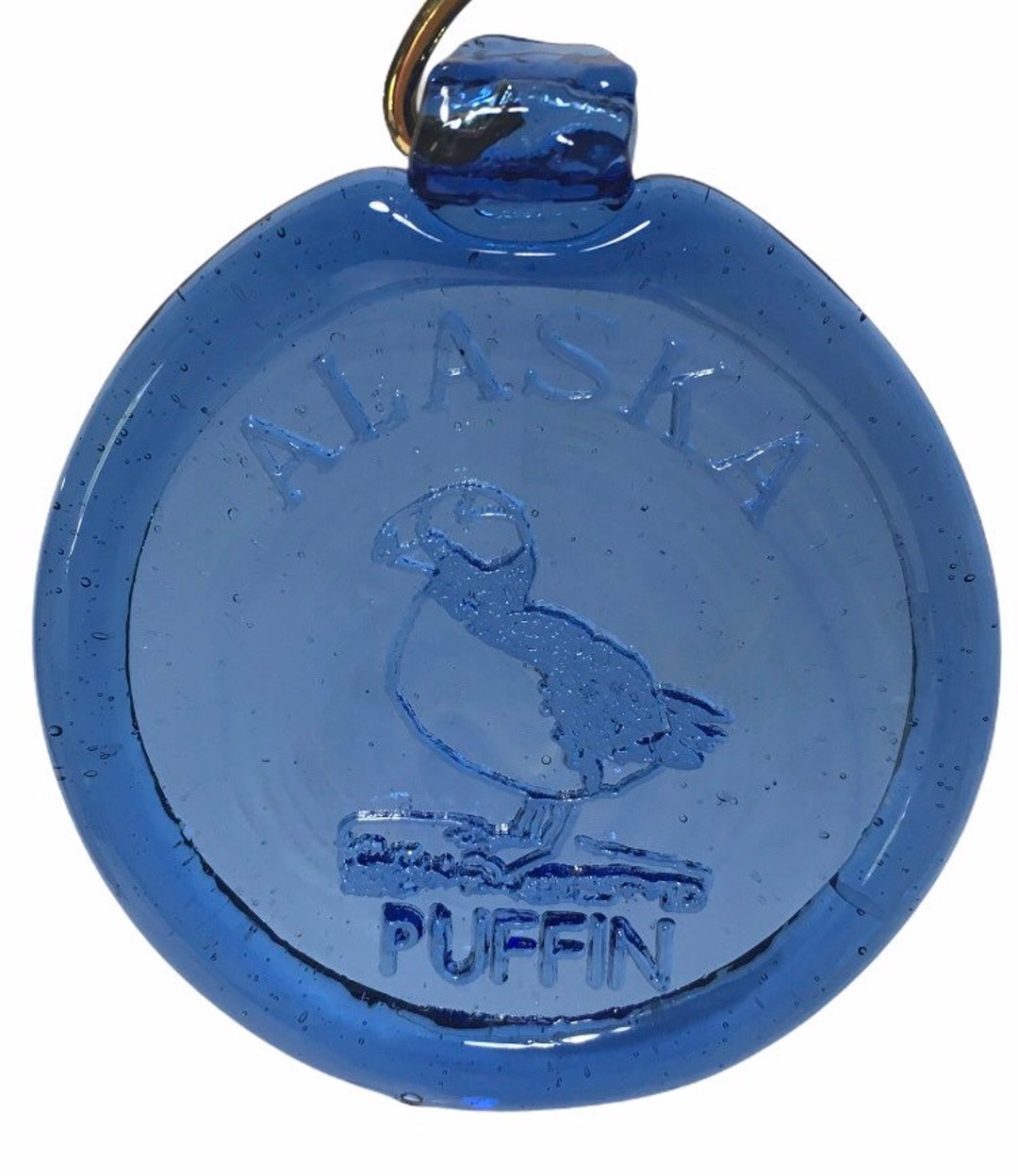 Handmade Made in the USA RECYCLED Glass Medallion Suncatcher- Puffin - Etsy