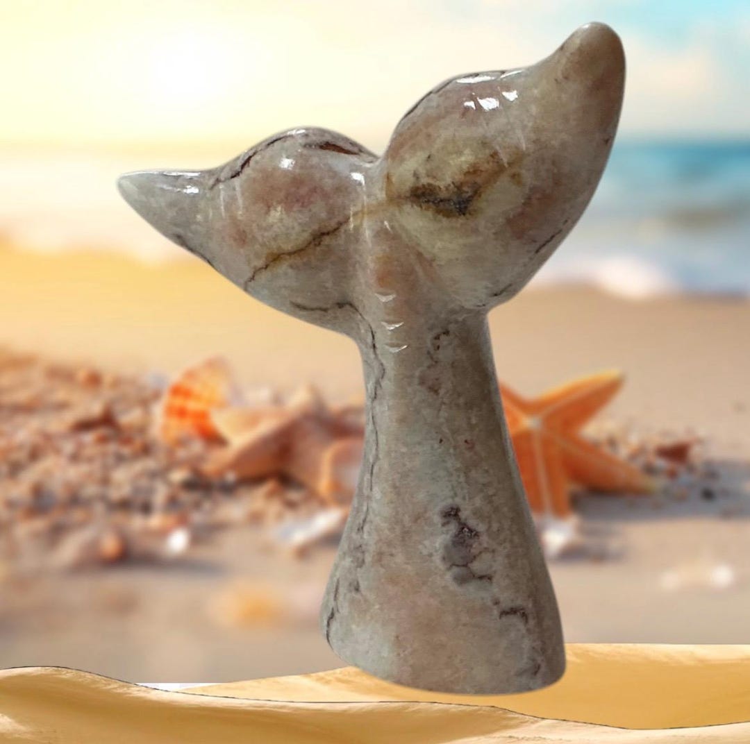 Handmade Polished Marble Medium Whale Tail Figurine 4.5" - Etsy