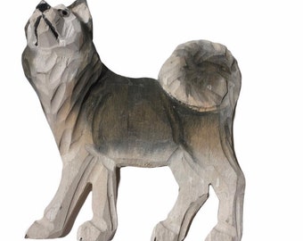 Wood Carved Husky - Etsy