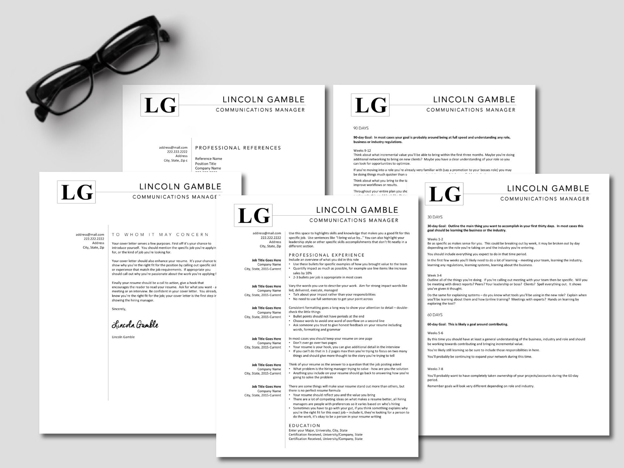 Executive Interview Package Bundle for Job Search: Resume, Cover Letter ...