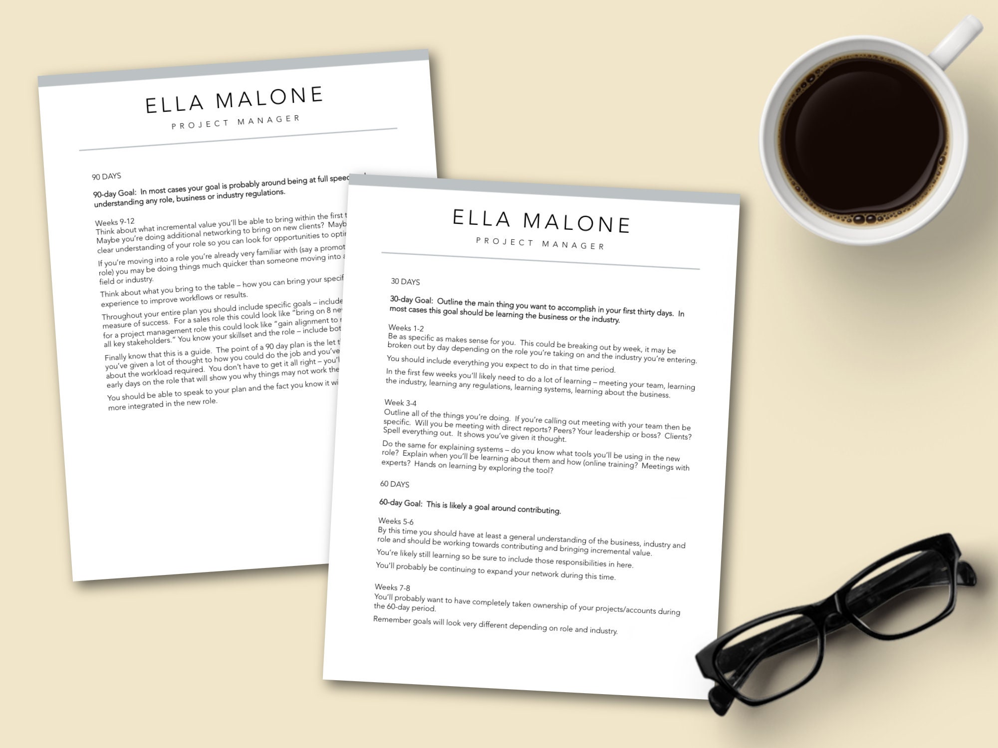 Interview Template Bundle: Resume With Optional Page 2, Cover Letter ...