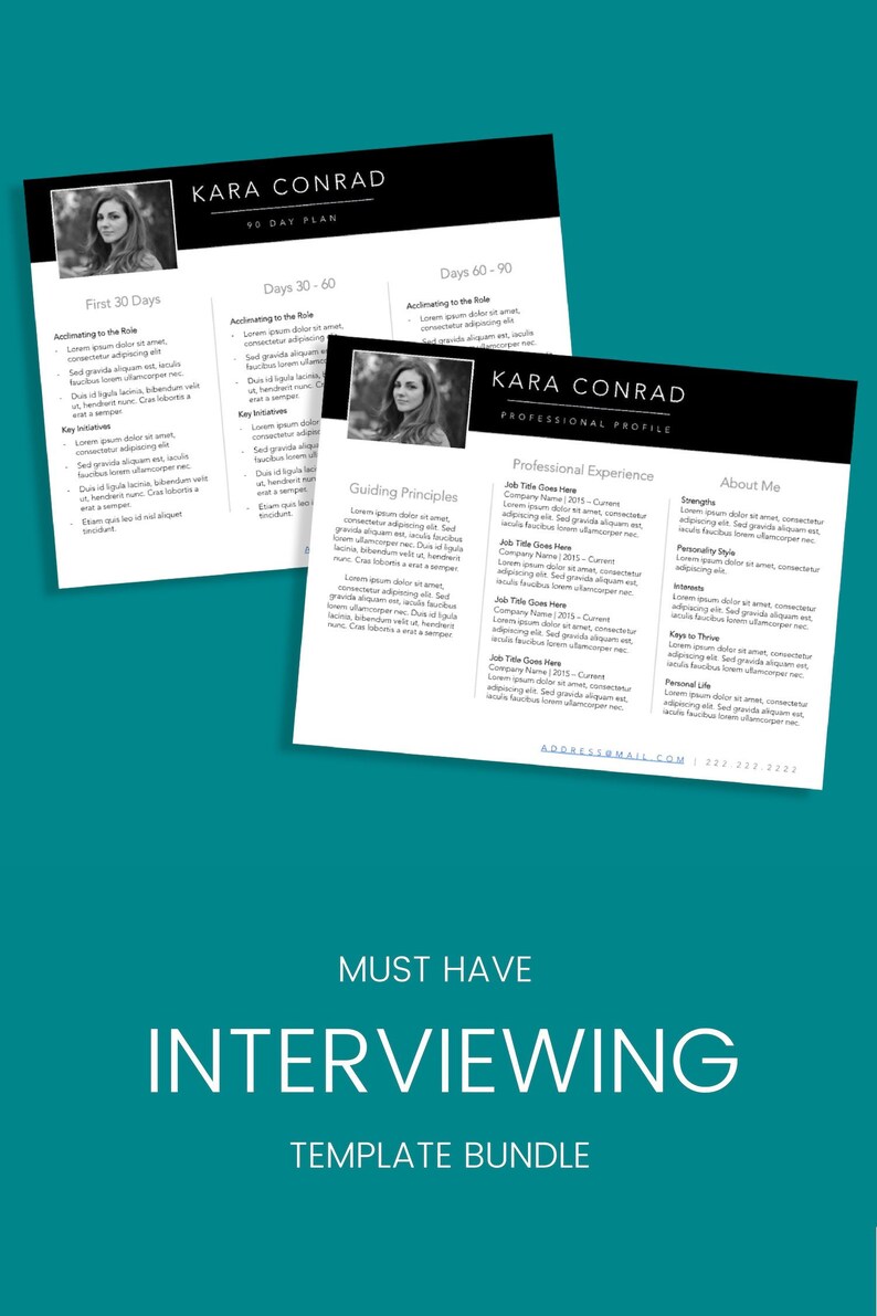 30 60 90 Day Plan and Professional Profile Template Interview Prep ...