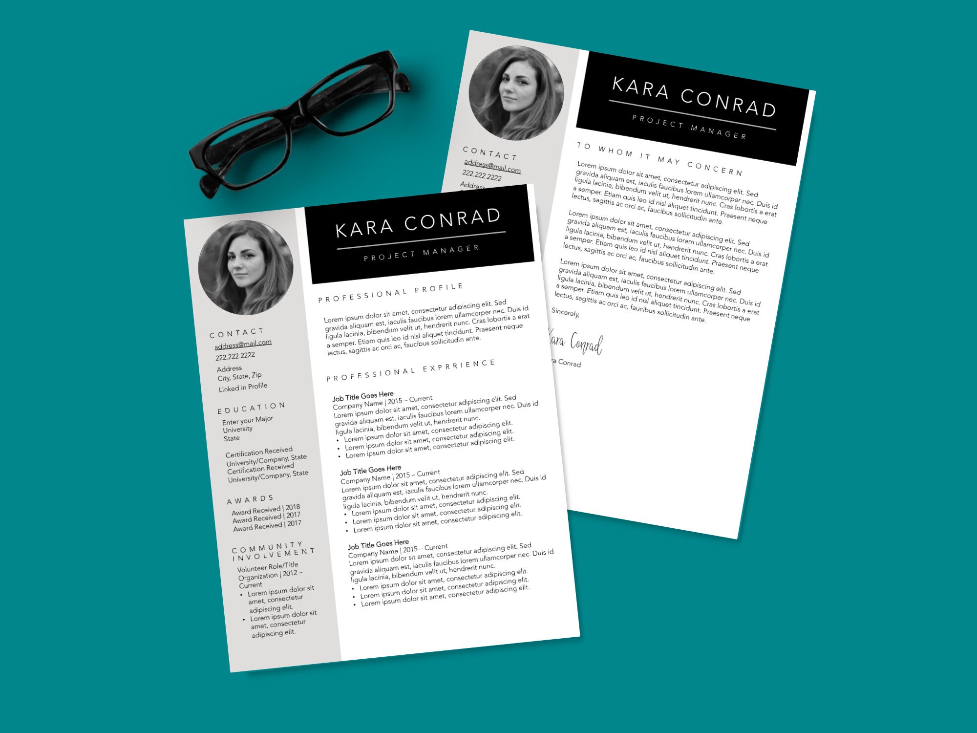 Interview Template Bundle: Resume, Cover Letter, References, 30 60 90 ...