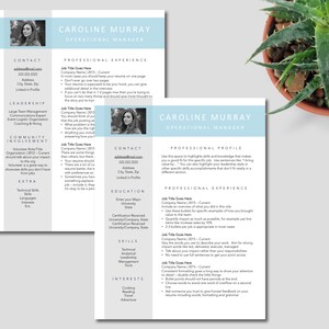 Modern Resume Template With Photo | CV Builder (digital Download) - Etsy