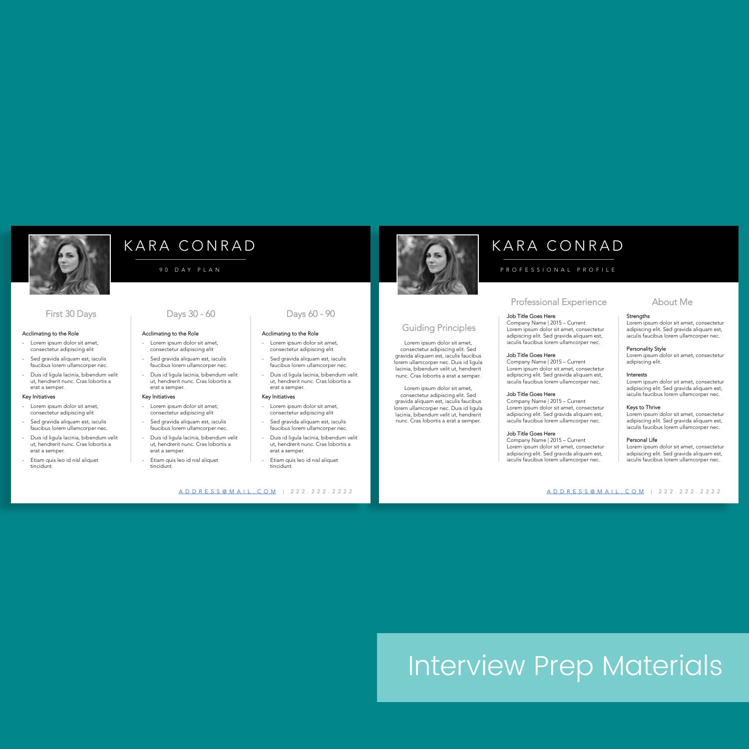 Interview Documents Prep Bundle Includes Professional Profile and 30 60 ...