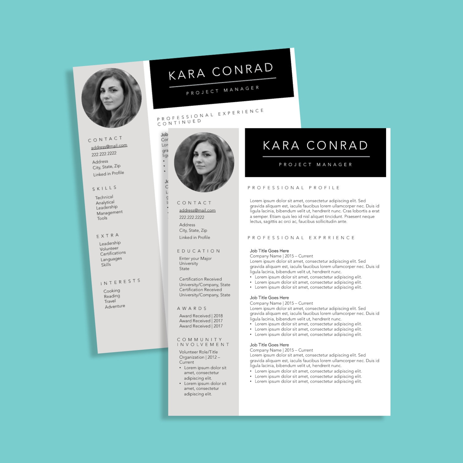 Interview Template Bundle: Resume, Cover Letter, References, 30 60 90 ...