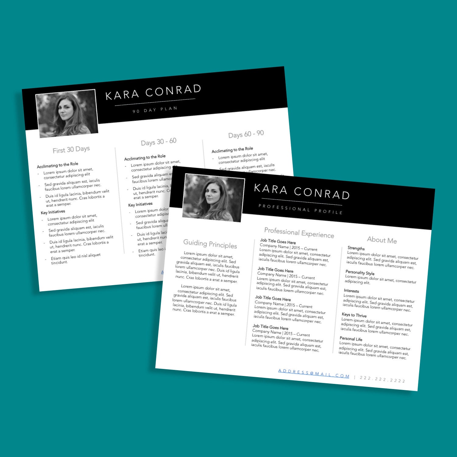 Interview Template Bundle: Resume, Cover Letter, References, 30 60 90 ...
