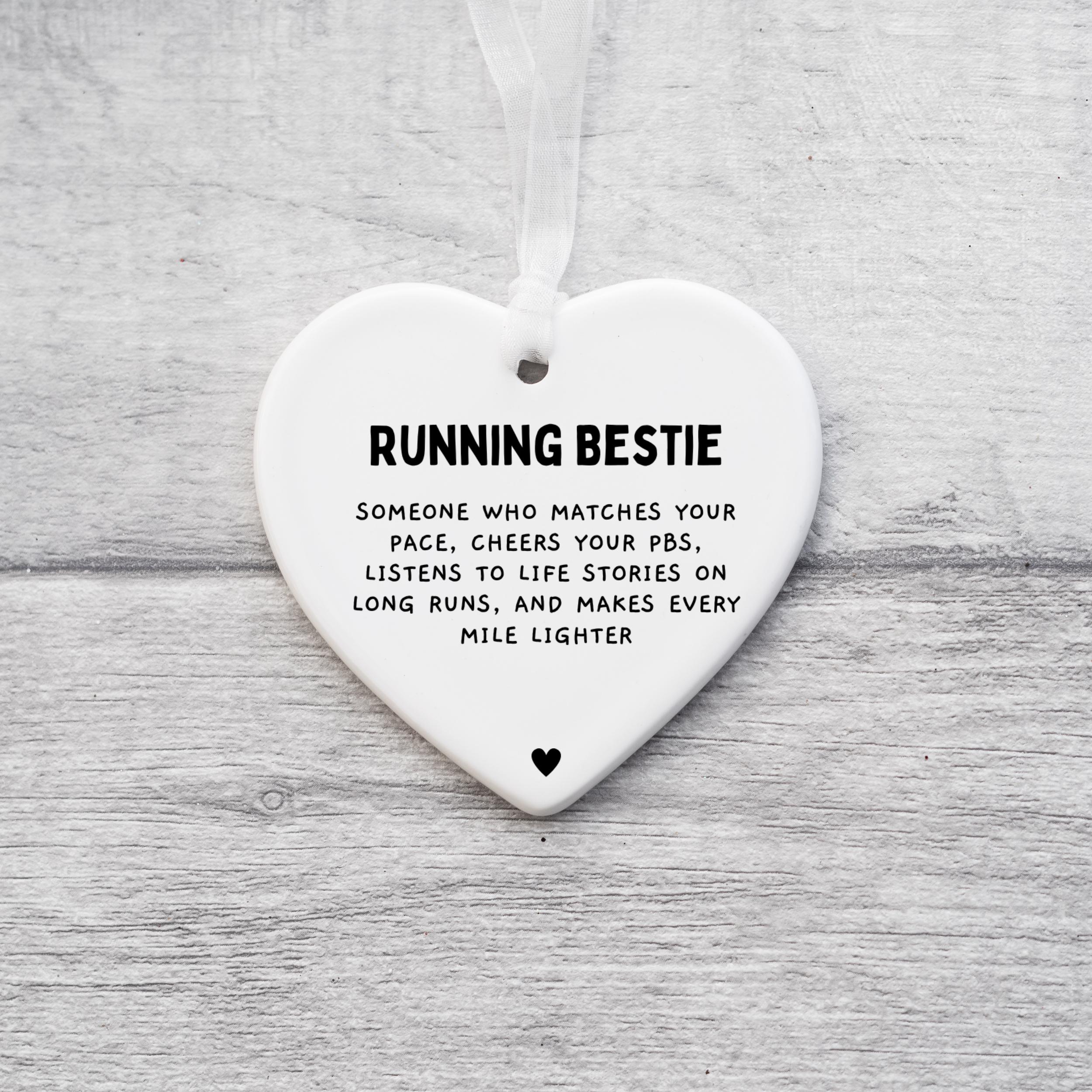 Running Bestie Definition Gift, Keepsake Gift, Ceramic Heart, Running ...