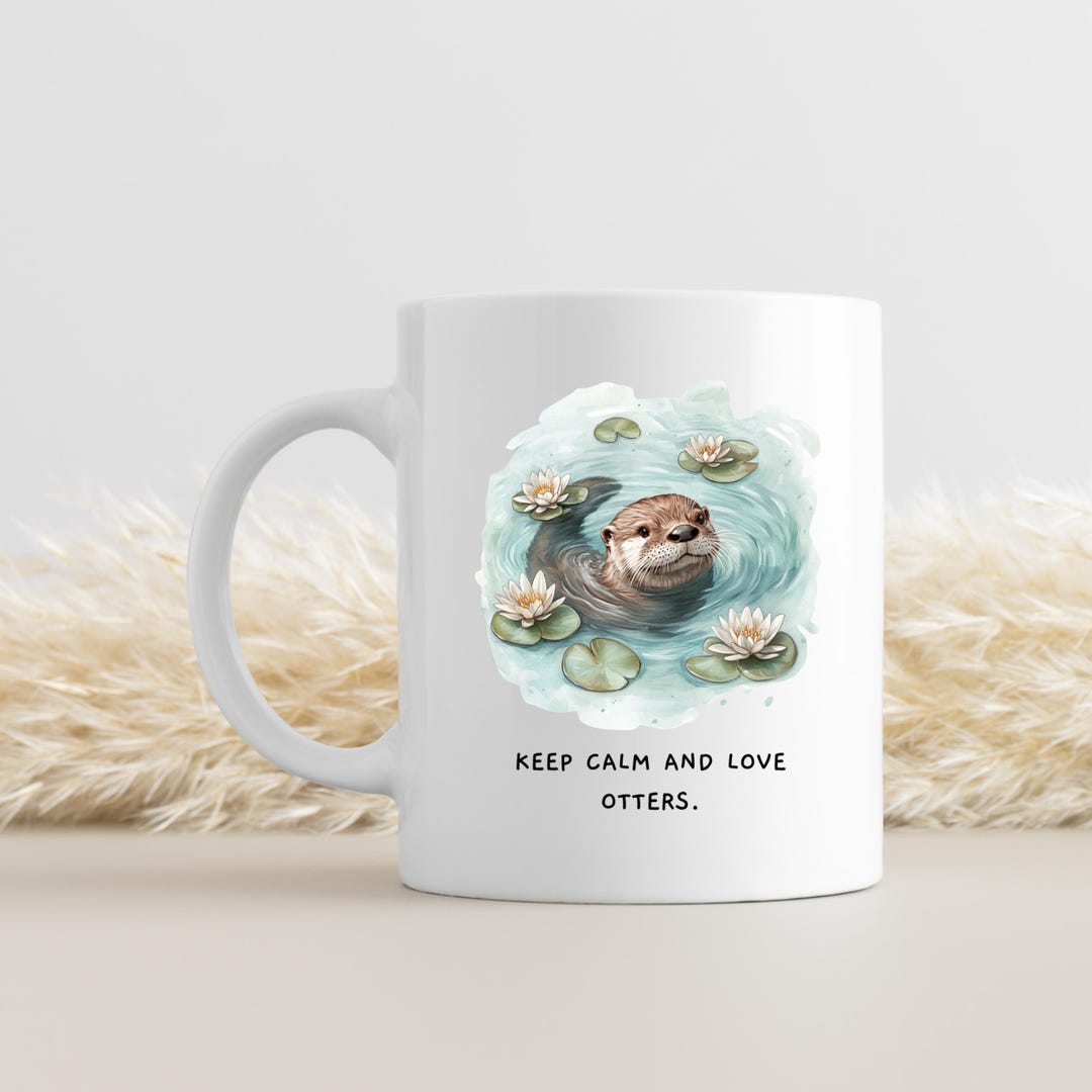 Otter Mug, Cute Otter Mug, Otter Lover, Funny Otter Gifts, Cute Mug ...