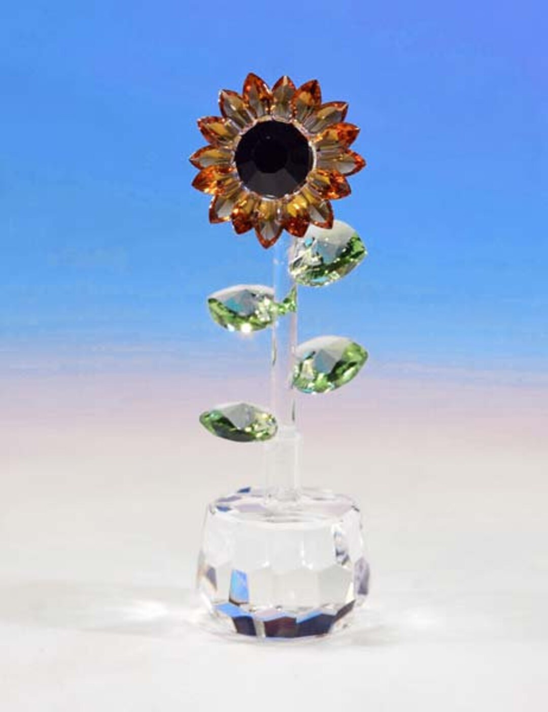 Small Crystal World Figurine Sunflower in a Pot Handcrafted - Etsy