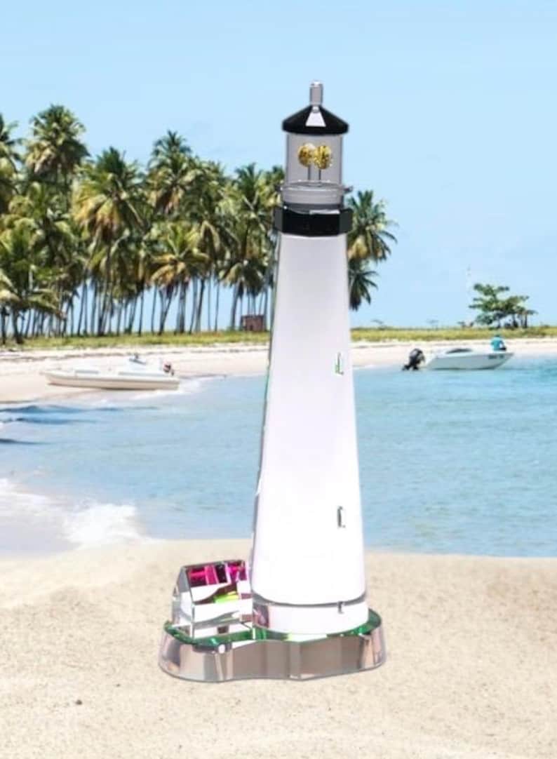 Handcrafted Crystal World Figurine CAPE FLORIDA LIGHTHOUSE - Etsy
