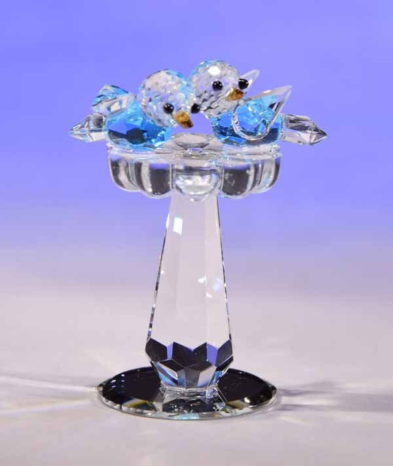 Crystal World Figurine Bird Bath Miniature - Etsy