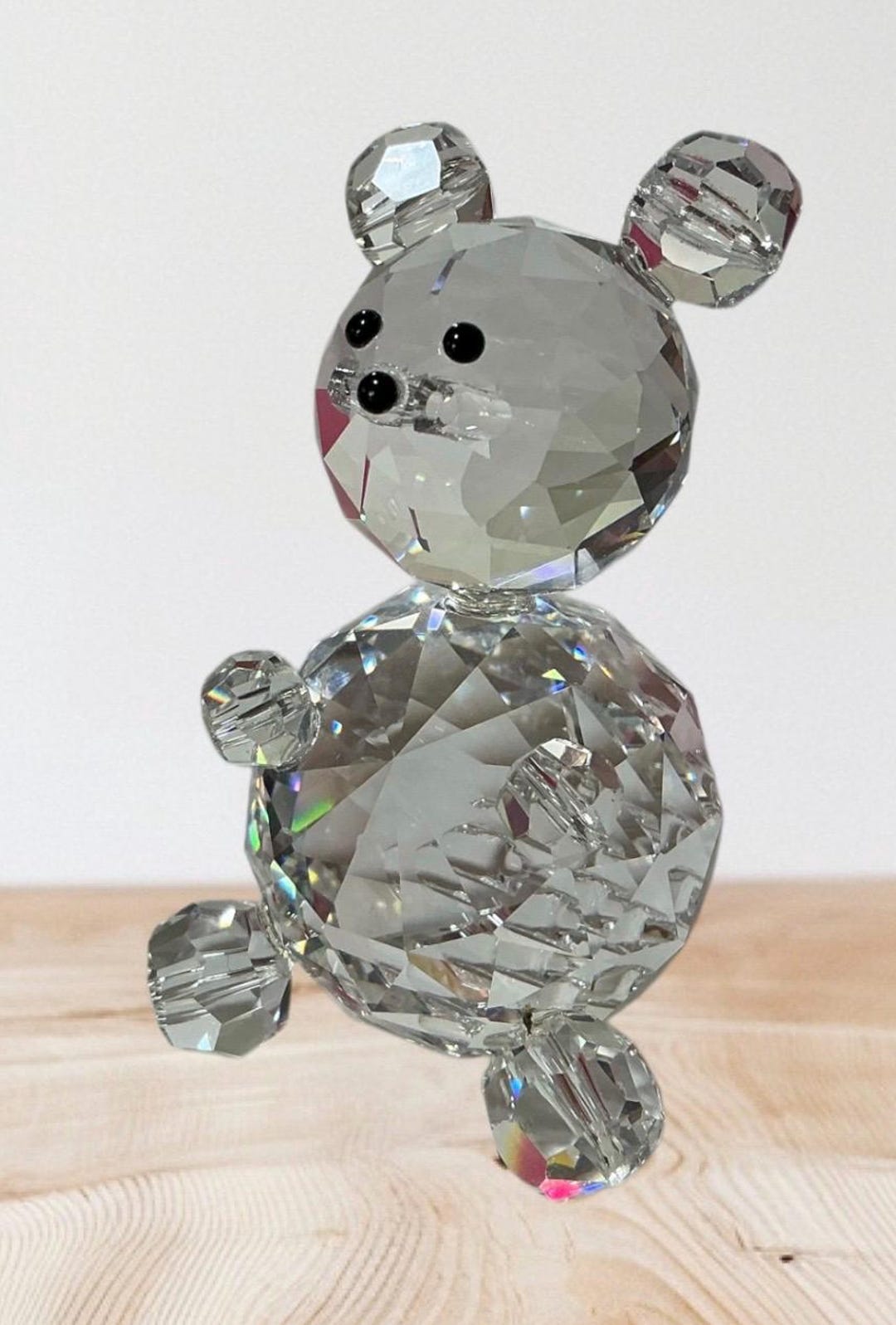 Italian Crystal Teddy Bear Figurine: Swarovski Elements, Vintage Decor ...