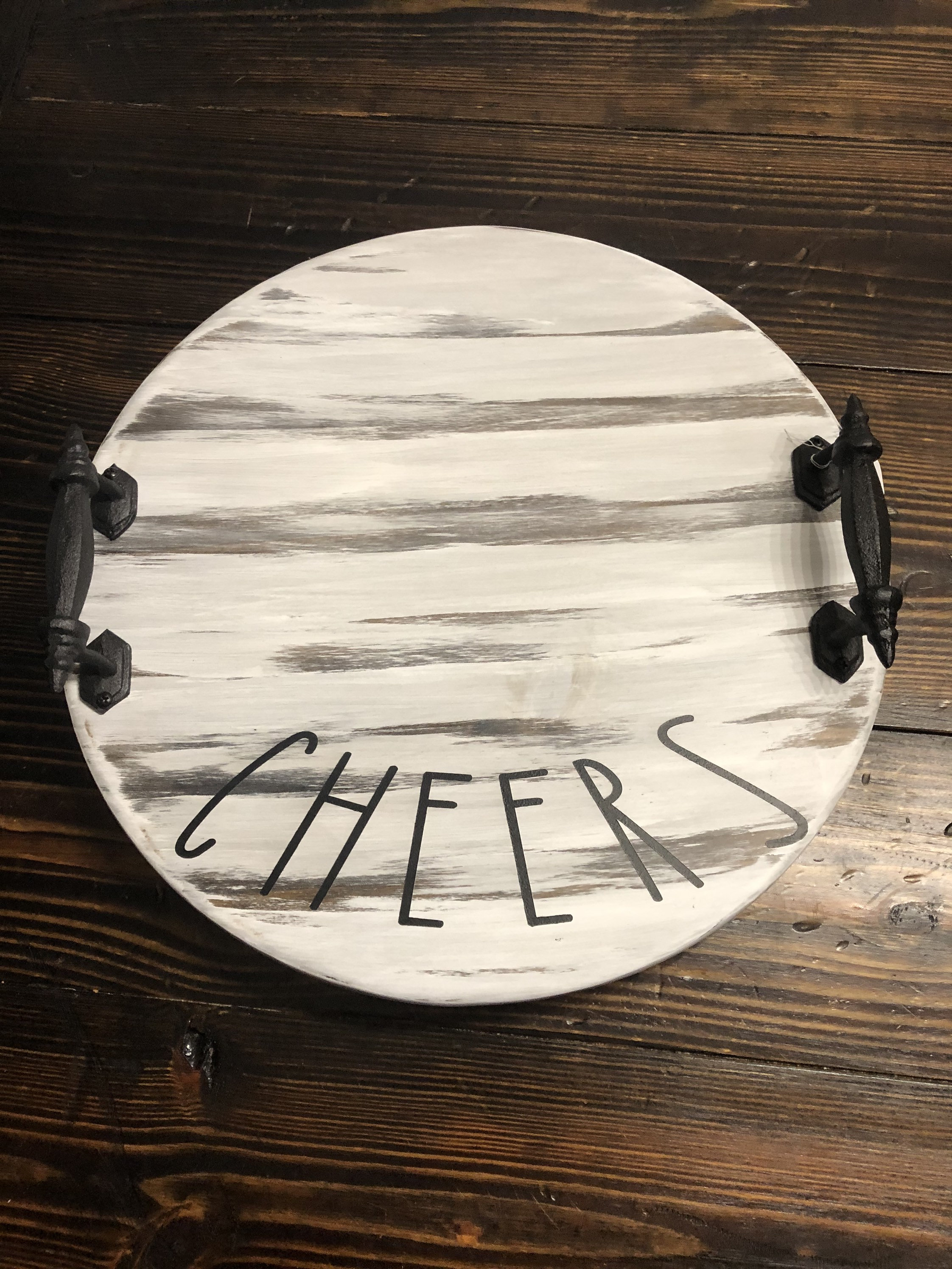 18 inch Lazy Susan grey stain/ Gather | Etsy