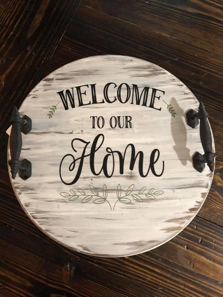 18 Inch Welcome to Our Home Lazy Susan - Etsy