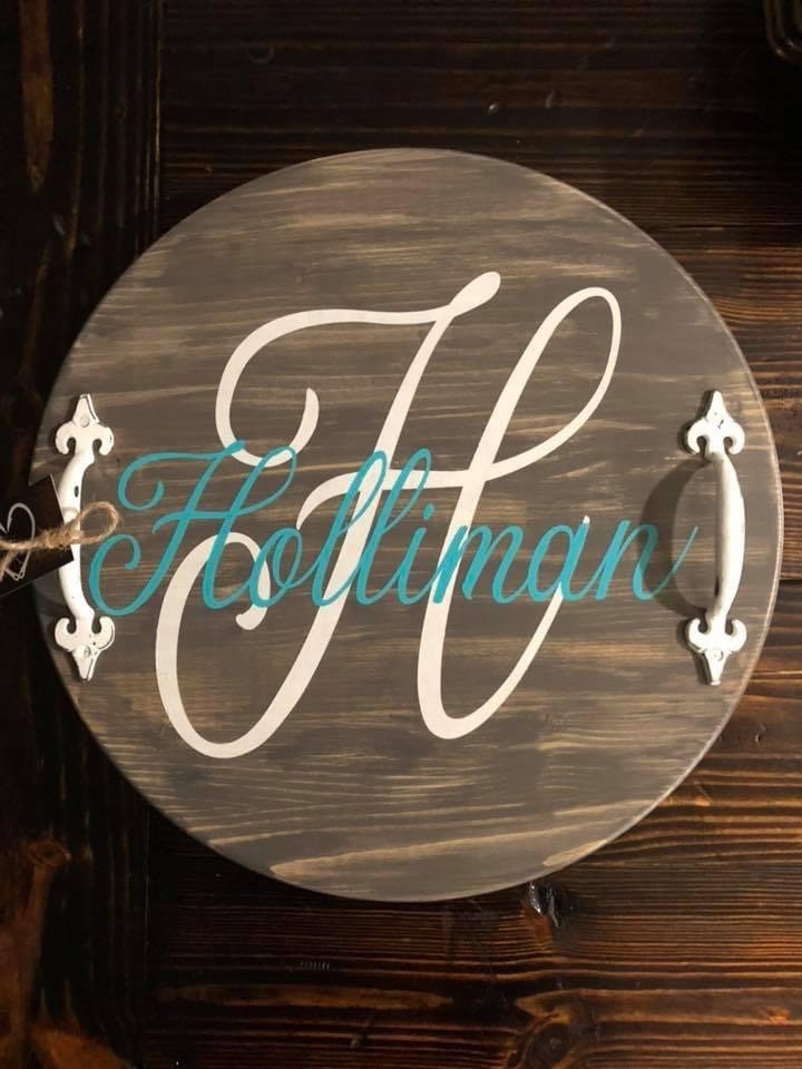 18 Inch Personalized family Name Lazy Susan - Etsy UK