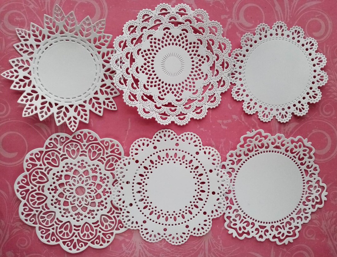 White Paper Lace Doilies (pack of 6) - Wedding Decor, Scrapbooking ...