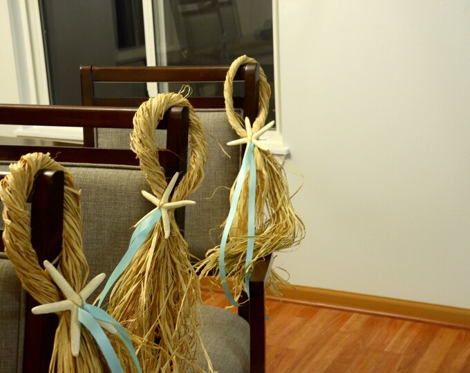 Beach Wedding,raffia Decorations,guest Chair Decoration,wedding Hanging Decor,beach Wedding ...