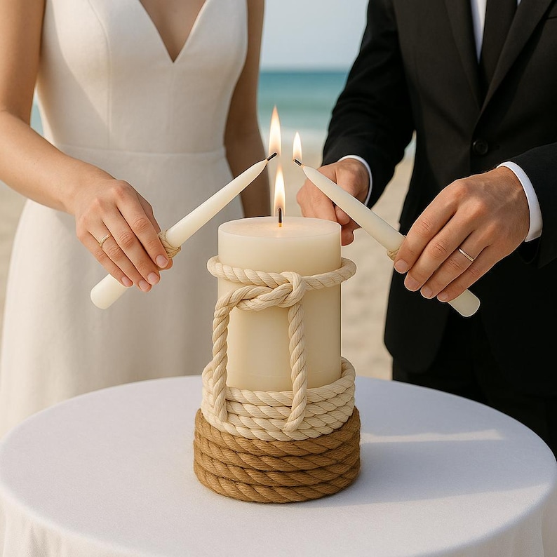 Wedding Unity Candle for Beach Wedding, Unity Candle Set, Vow Renewal ...
