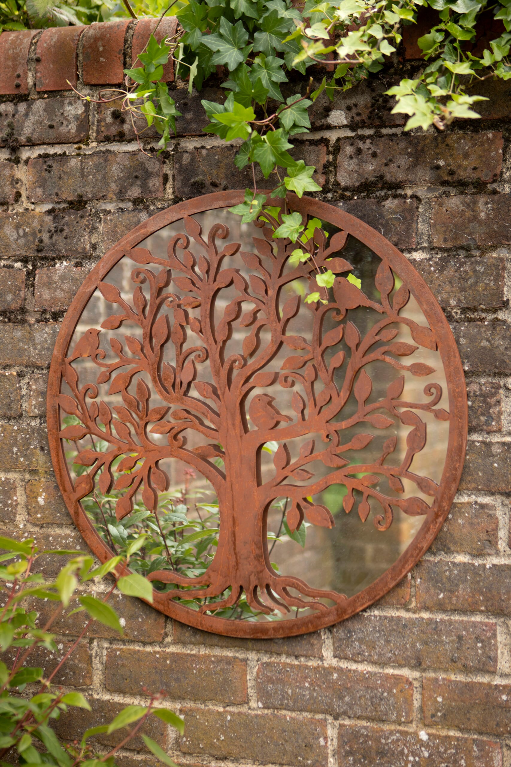 Superb New Bird Tree Outside Wall Art Mirror 60cm Diameter | Etsy