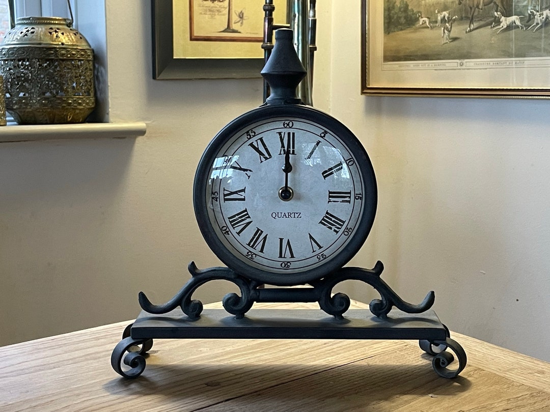 Large Traditional Metal Mantel Clock - Etsy