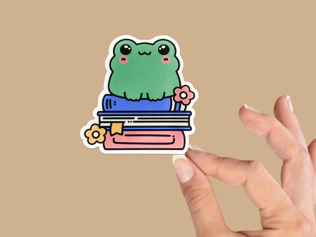 Toad-tally Bookish Daisy the Frog Bookish Sticker Kawaii, Waterproof ...