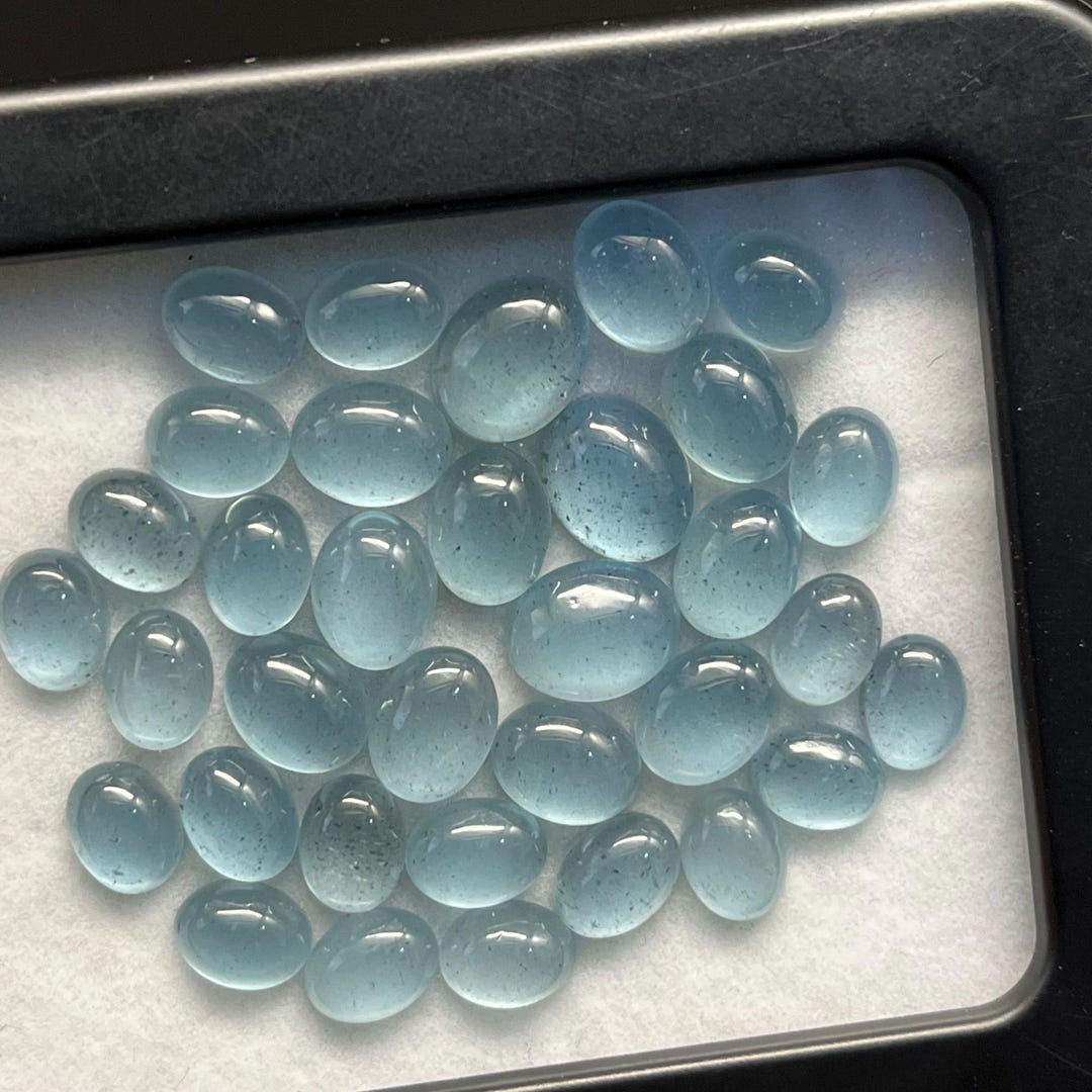 Milky Aquamarine Gemstone : Sky Blue Pair for Jewelry Making - Etsy