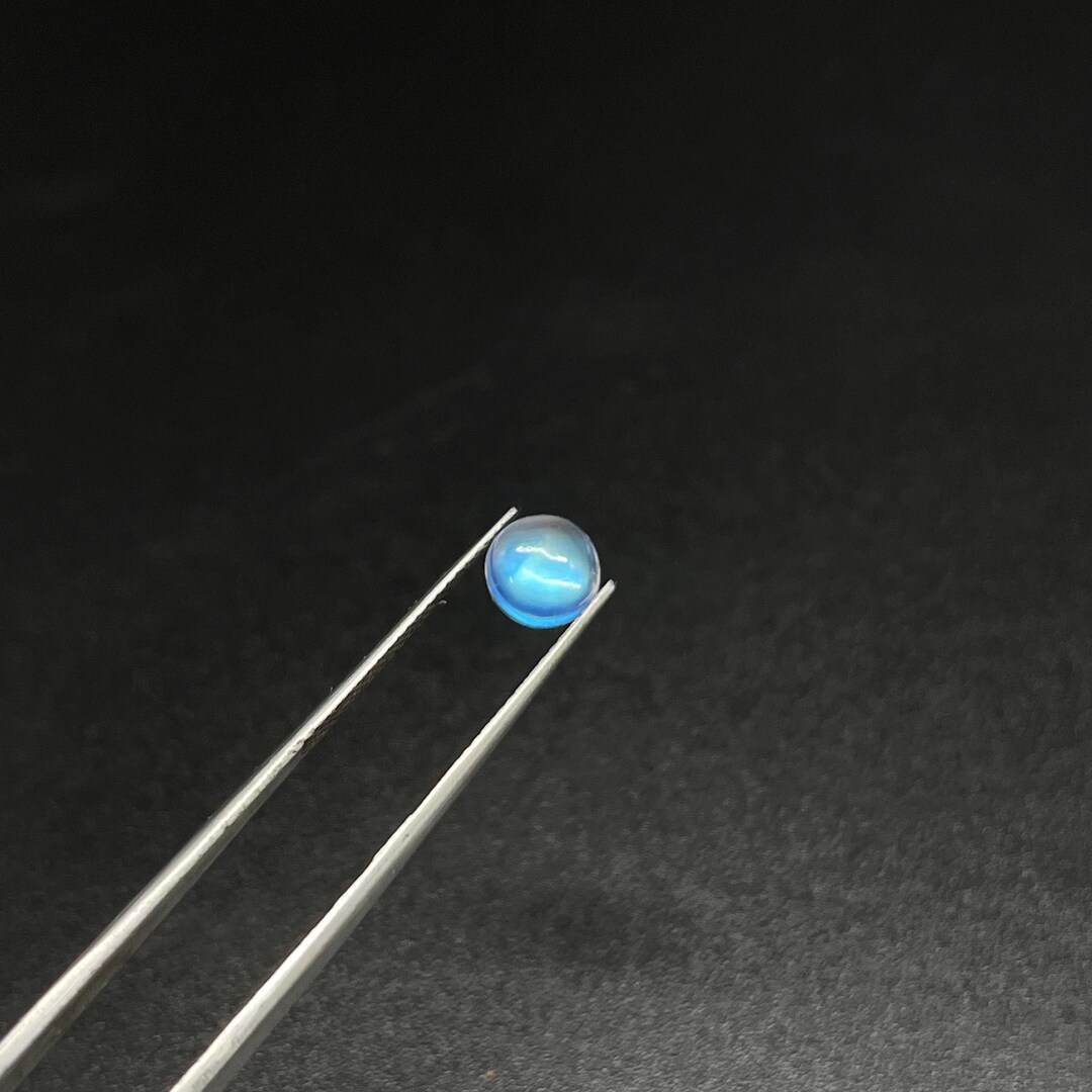 Blue Fire Natural Moonstone Gemstone: Handmade Cab for Ring - Etsy
