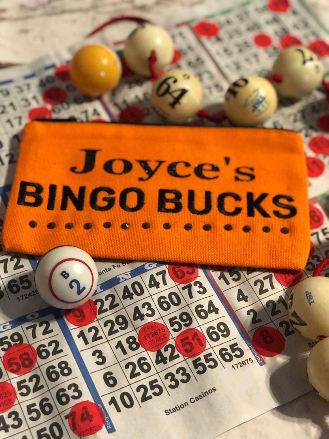 Great bingo gift personalized canvas bingo wallet ships free | Etsy