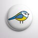 Set of 4 Bird Badges British Garden Birds Robin Blue Tit Blackbird ...
