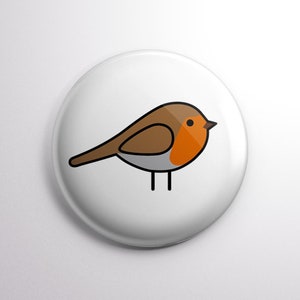 Set of 4 Bird Badges British Garden Birds Robin Blue Tit Blackbird ...