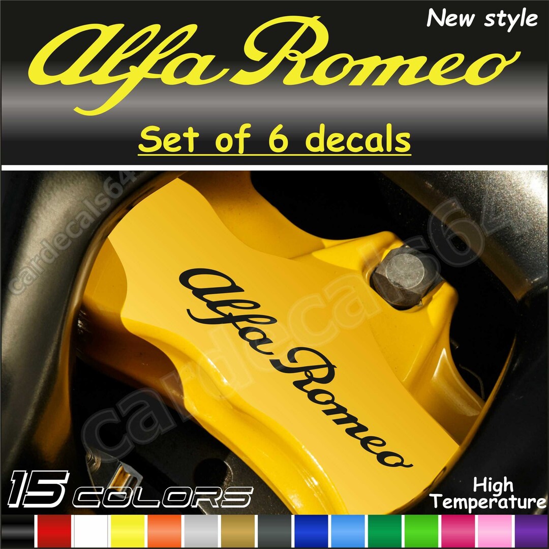 6 X Alfa Romeo Brake Caliper Decals Stickers Brand Hi-temp - Etsy