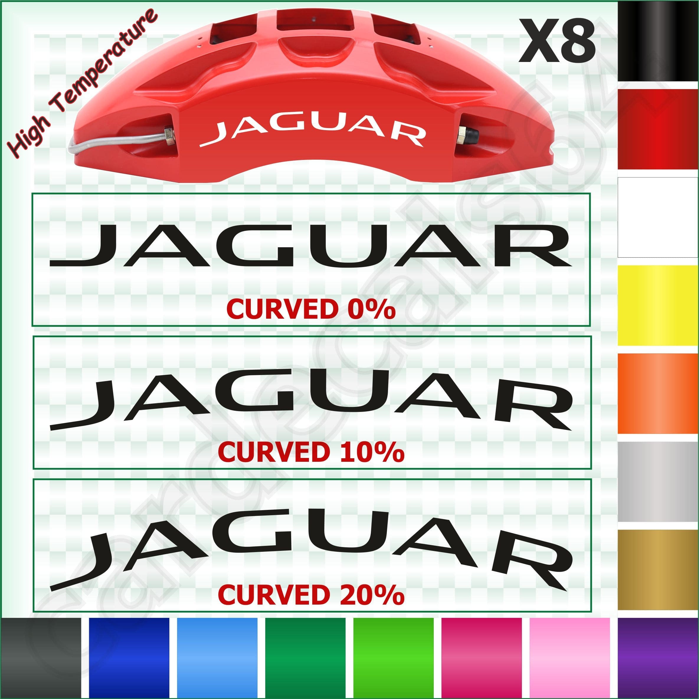 8 X Jaguar Brake Caliper Decal Sticker Vinyl Logo High Temp / | Etsy