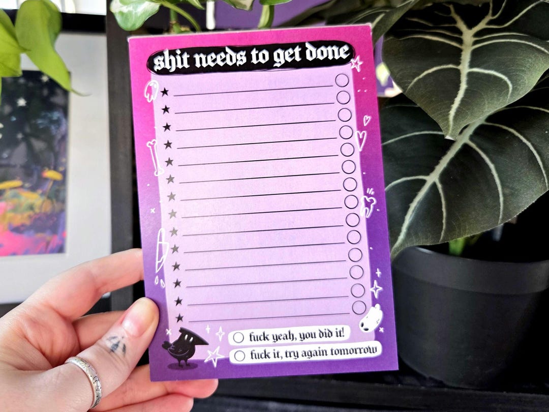 A6 Notepad Sweary to Do List | Shit Needs to Get Done | Fuck It | Funny ...
