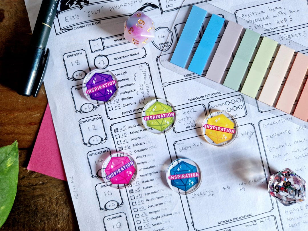 Inspiration Tokens Rainbow | Gay Pride | TTRPG D&D Dnd Bardic ...