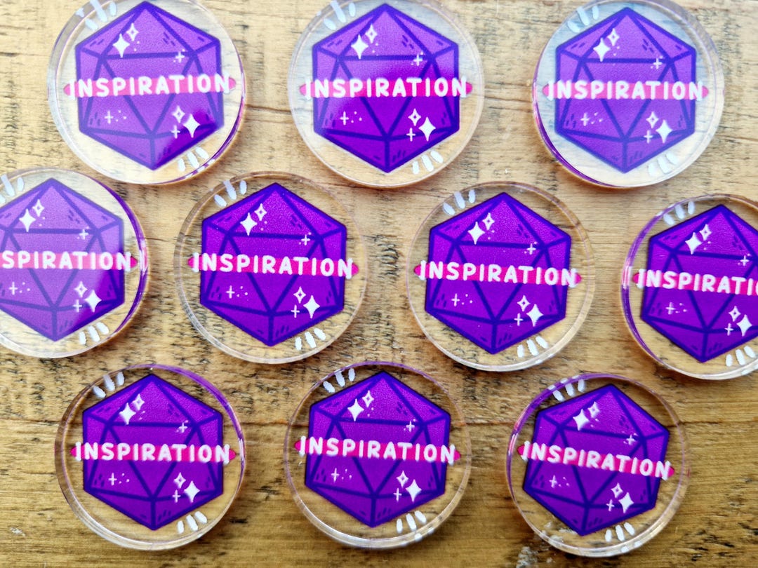 Inspiration Tokens Purple TTRPG D&D Dnd Bardic Inspiration DM Dungeon ...