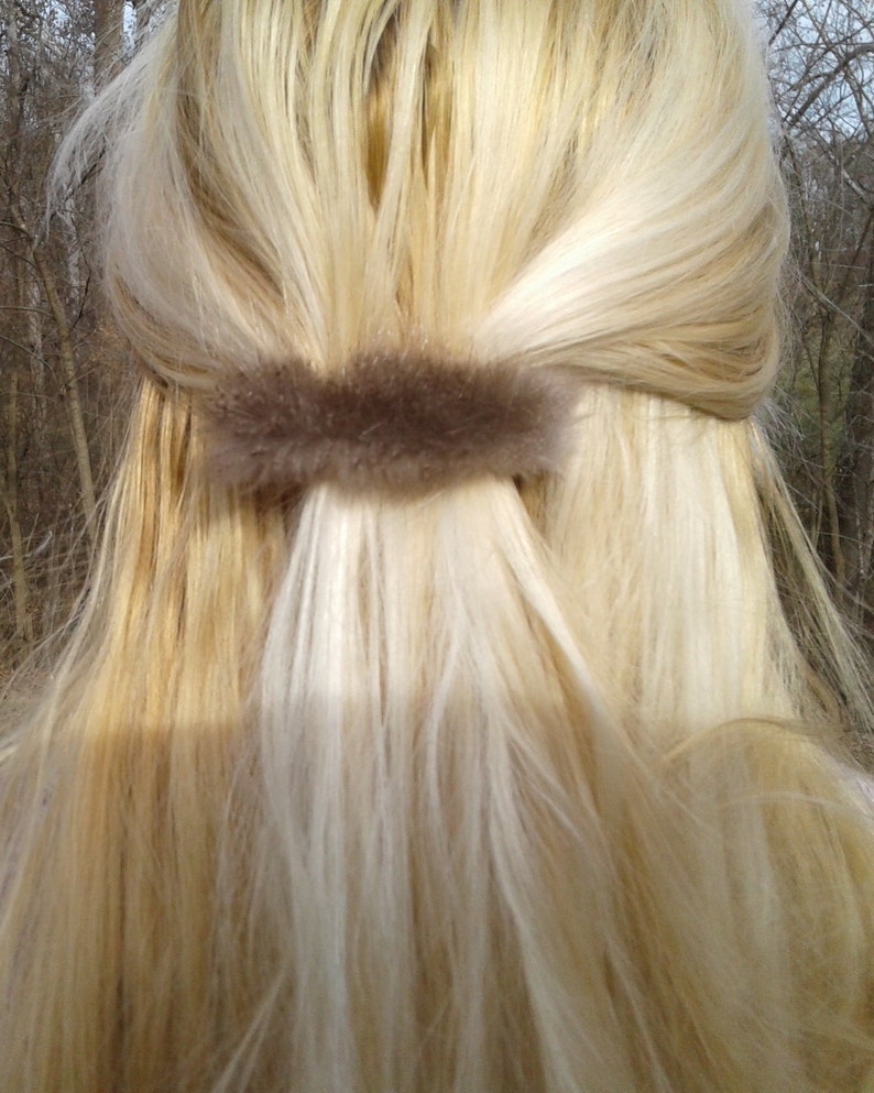 Blond Beaver Fur Hair Barrettes/beaver Barrett/hair - Etsy