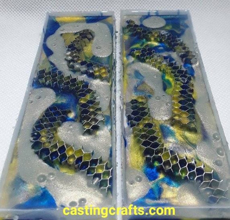 Golden Blue Small Honeycomb Resin Knife Scales | Etsy