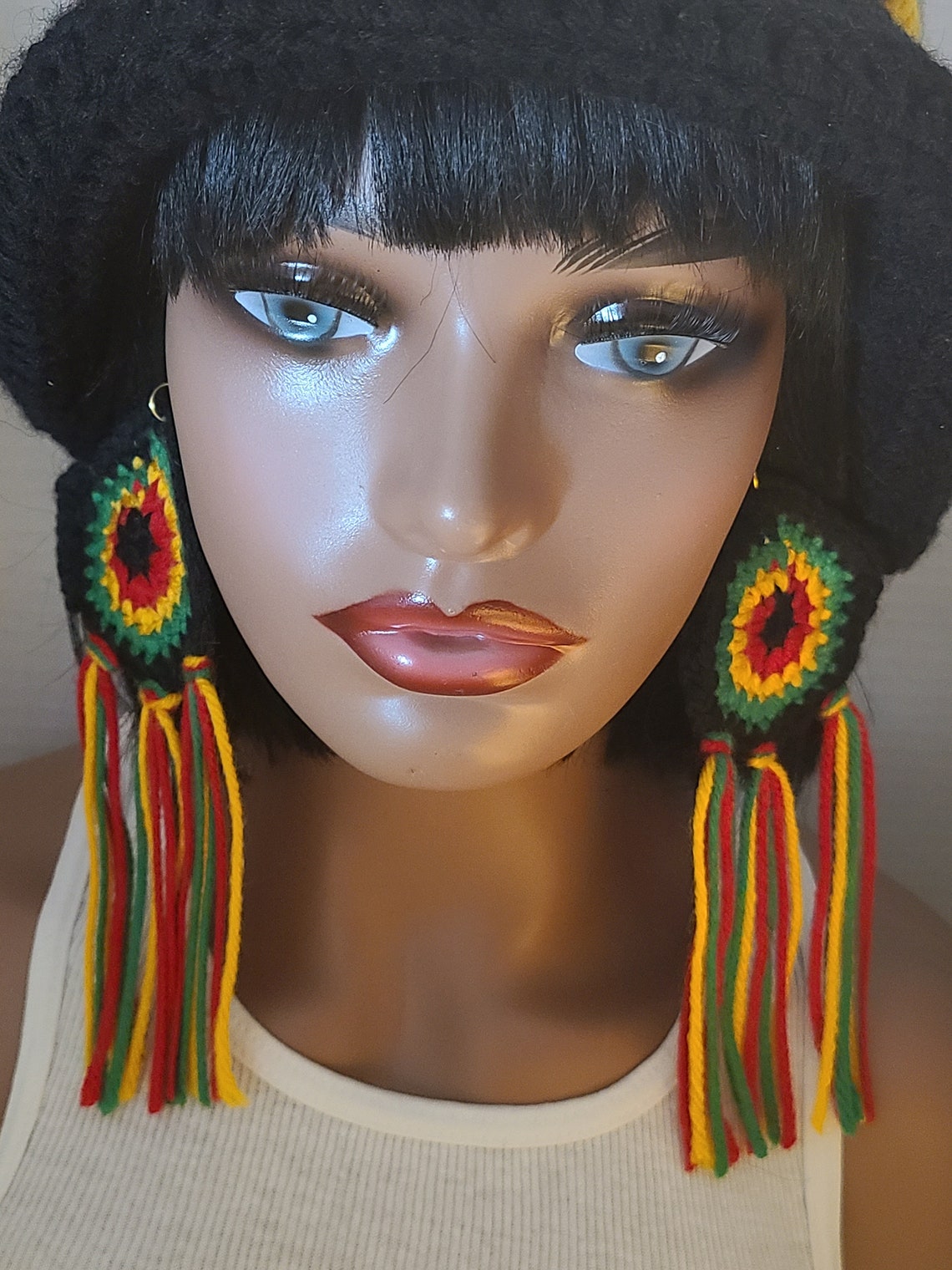 Rasta Tassel Earrings Juneteenth - Etsy