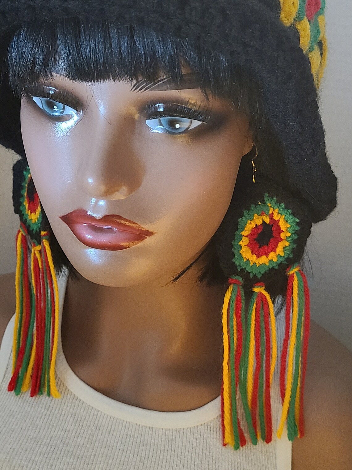 Rasta Tassel Earrings Juneteenth - Etsy