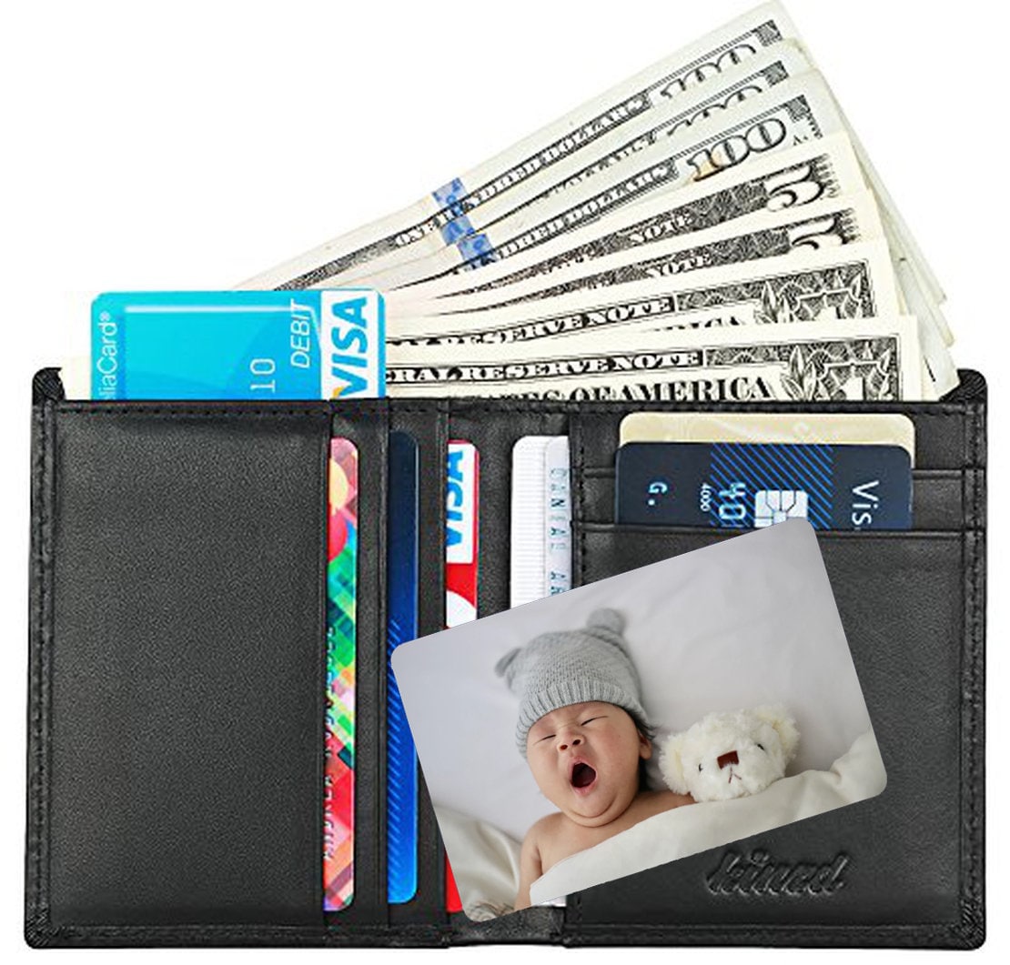 Personalised Photo Wallet Card Metal ANY PHOTO Insert for - Etsy UK