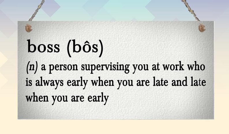 Boss Definition Funny Metal Hanging Wall Plaque Gift Present | Etsy