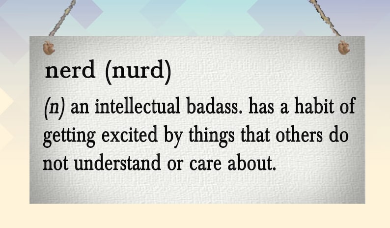 Nerd Definition Funny Metal Hanging Wall Plaque Gift Present Birthday ...