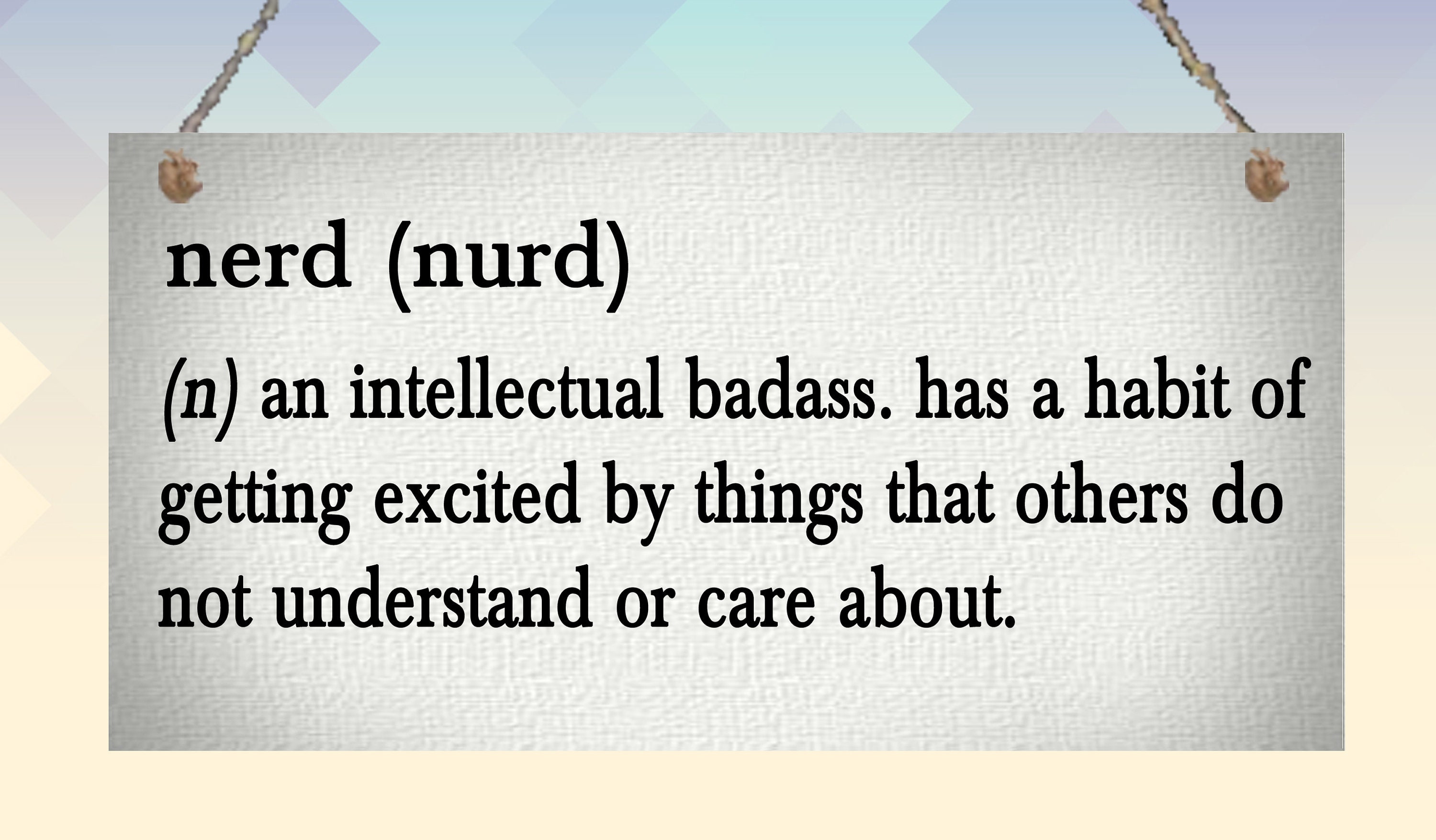 Nerd Definition Funny Hanging Wall Plaque Gift Present | Etsy