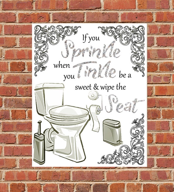 Funny Metal Toilet Sign Sprinkle when you Tinkle Bathroom | Etsy