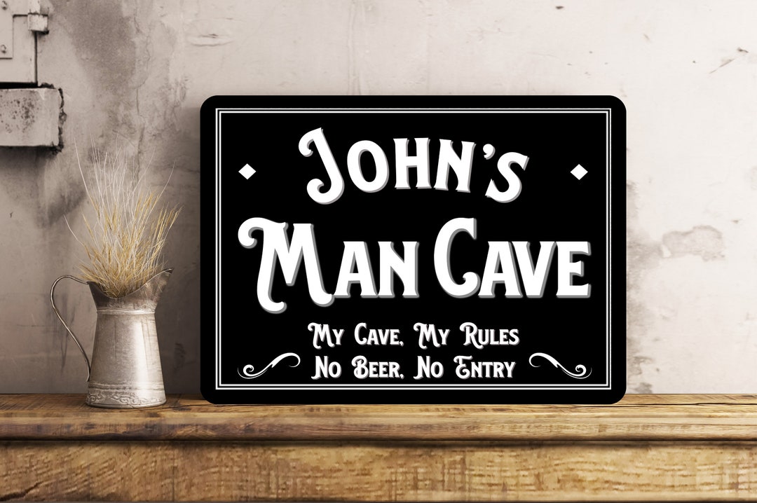 PERSONALISED Man Cave METAL Wall Sign Gift Present Man Cave Unique Gift ...