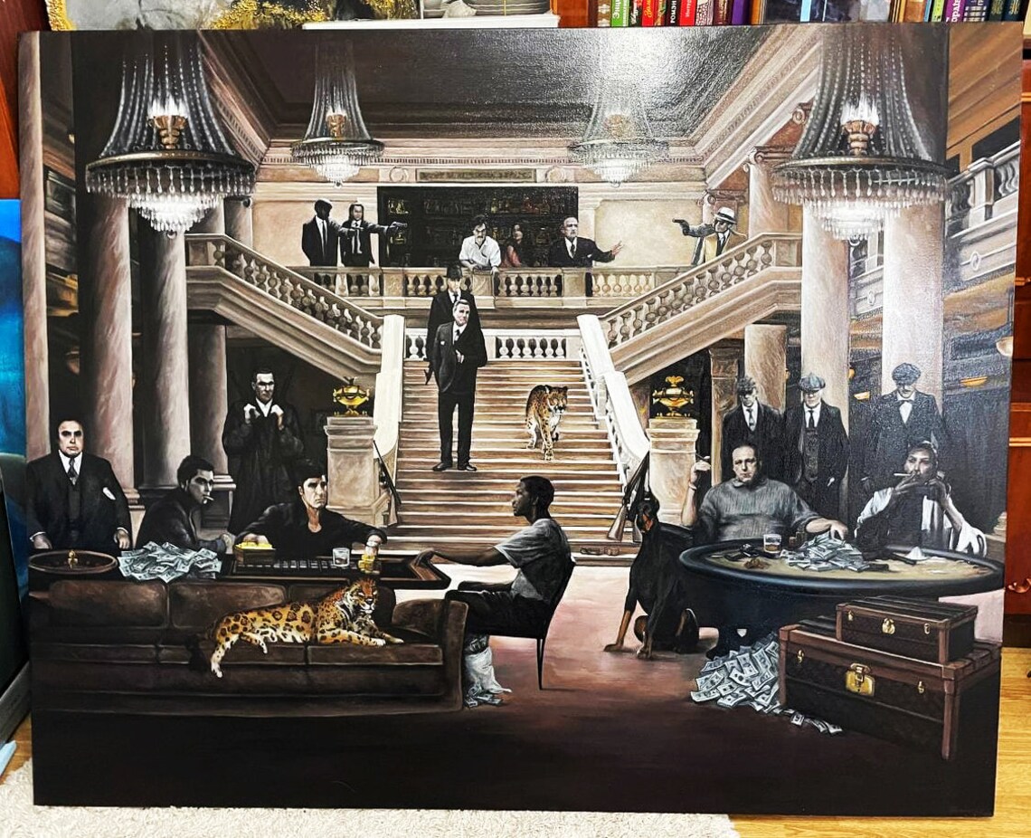 Gangsters Last Supper Oil Painting Original on Canvas Gangster | Etsy