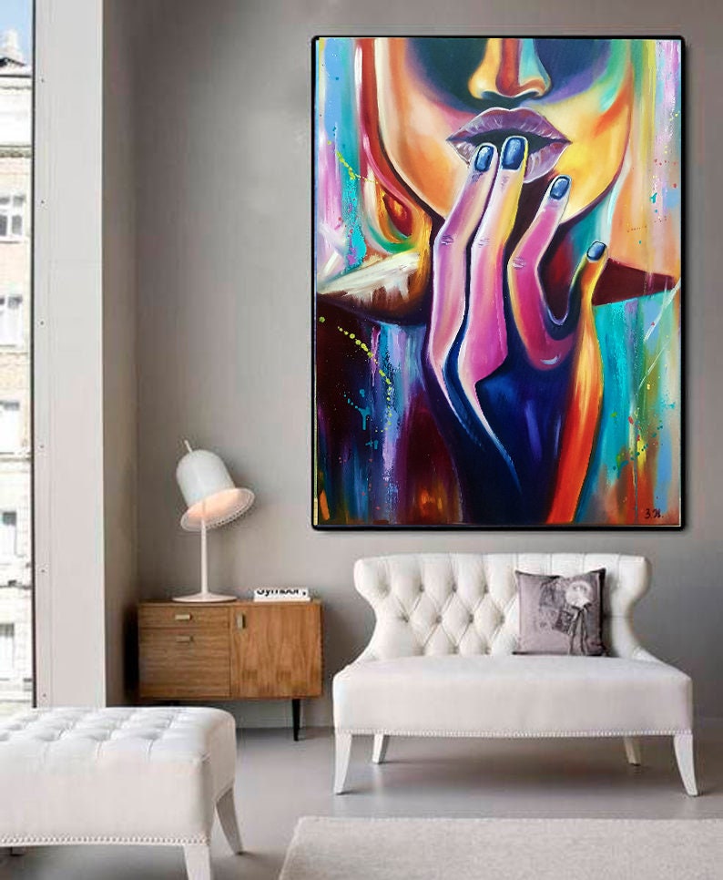 Pop Art Canvas Oil Sexy Bedroom Art T For Him Wall Art Etsy