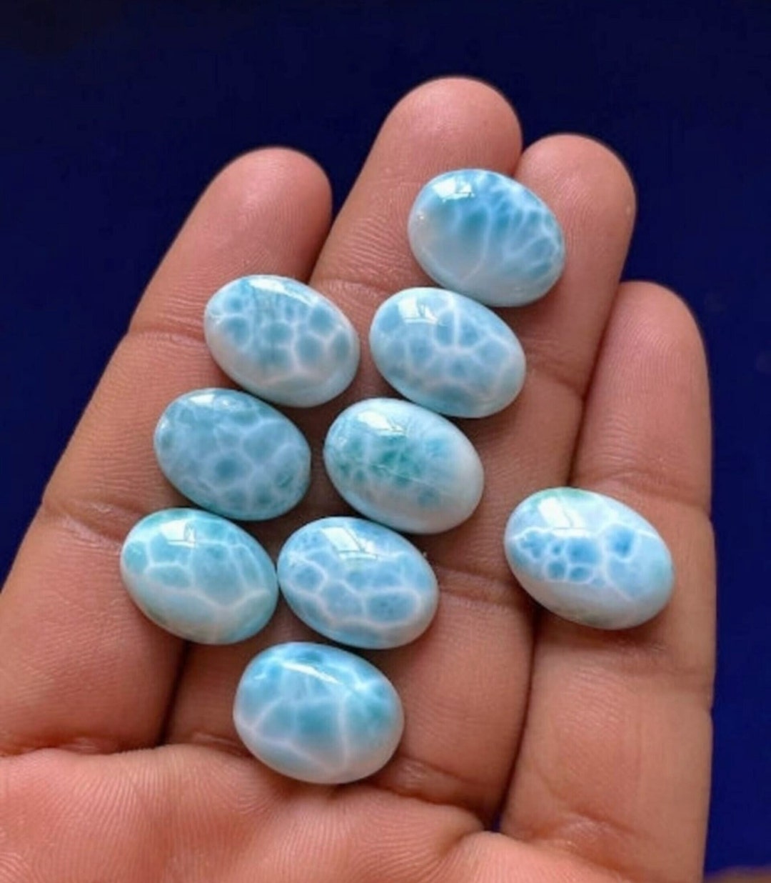 Natural Larimar Oval Cabochon: AAA+ Quality Gemstone for Jewelry - Etsy