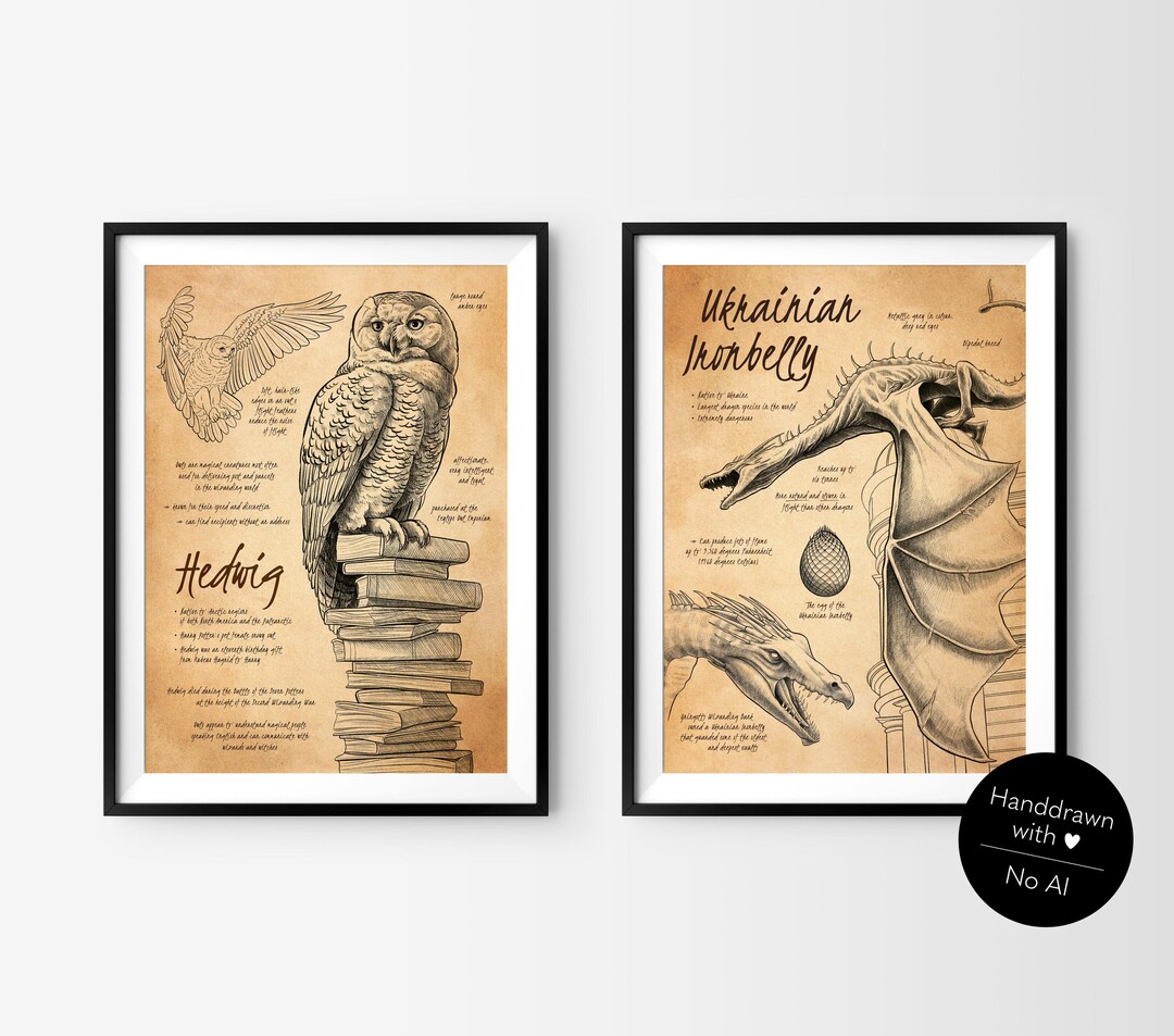 Art Print "enchanting Creatures 5" | Hand-drawn Magical Creatures in ...